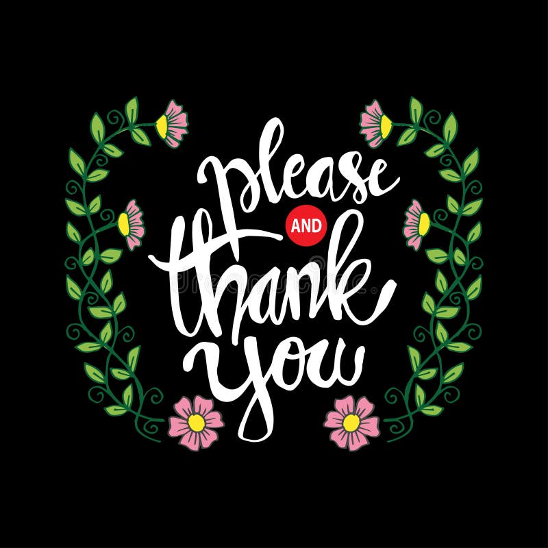 Please Thank You Hello Farewell Goodbye Calligraphy Stock Vector ...