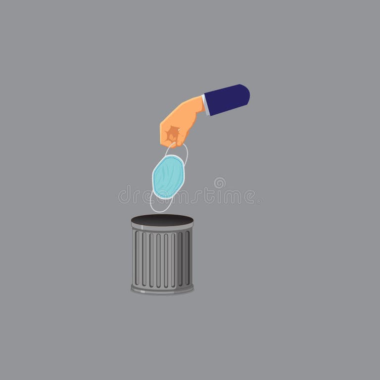 Please Throw Masks Here. Vector Illustrations Stock Vector ...