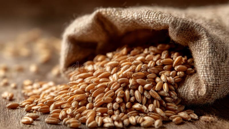 Wheat in a Sack Close-up stock video. Video of countryside - 397298739