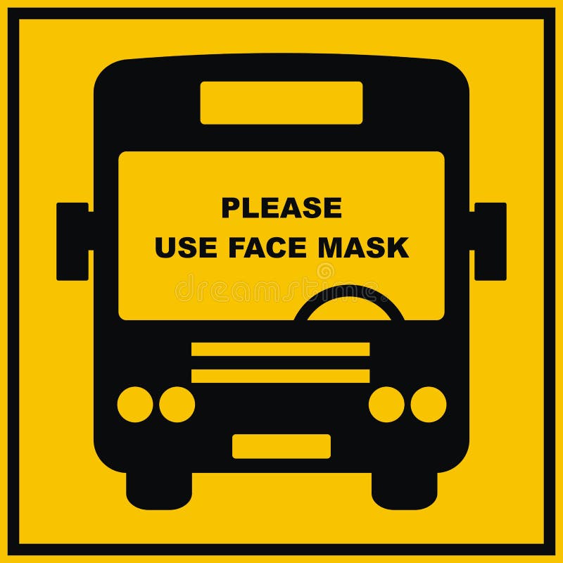 Please Use Face Mask, Bus, Vector, Banner Stock Vector - Illustration ...