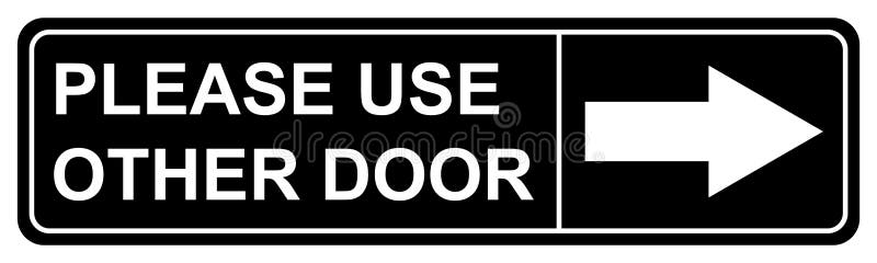 Please Use Other Door Graphic Icon, Information Label, Notice Text ...