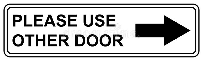 Please Use Other Door Graphic Icon, Information Label, Notice Text ...