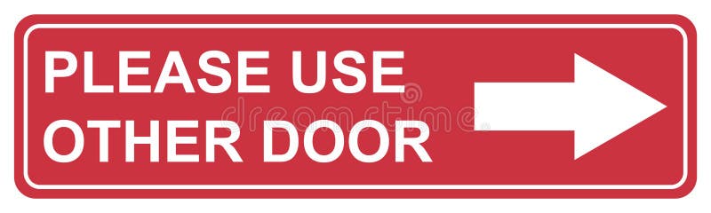 Please Use Other Door Graphic Icon, Information Label, Notice Text ...
