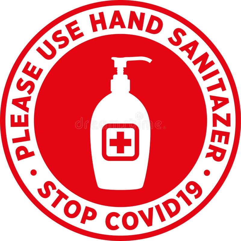 Notice Use Hand Sanitizer Prevent Spread of Virus COVID-19 Symbol Sign ...