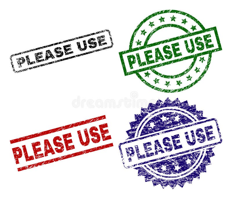 Grunge Textured PLEASE USE Stamp Seals Stock Vector - Illustration of ...