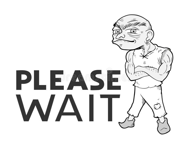Please wait message stock vector. Illustration of symbol - 355758320