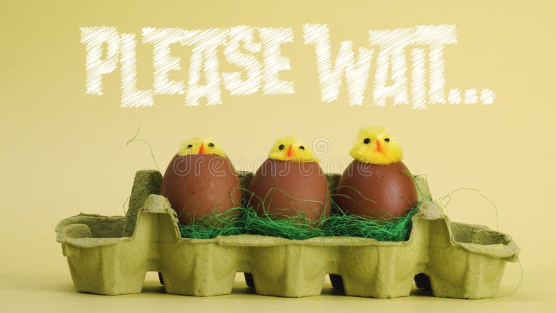 Please Wait Stop Motion Animation Chickens and Eggs Easter Yellow ...