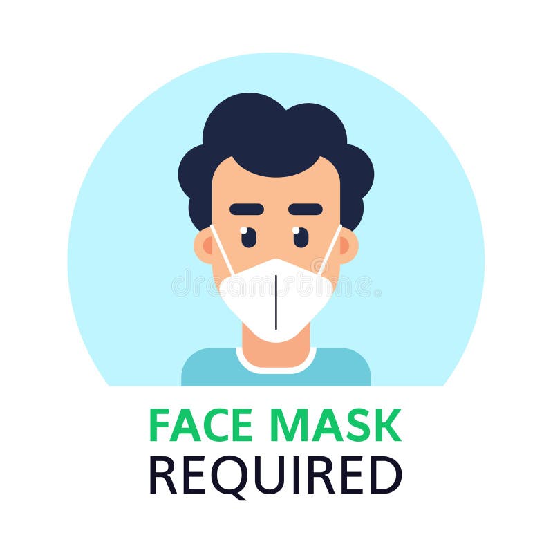 Please Ware a Face Mask, Flat Style Banner Stock Vector - Illustration ...
