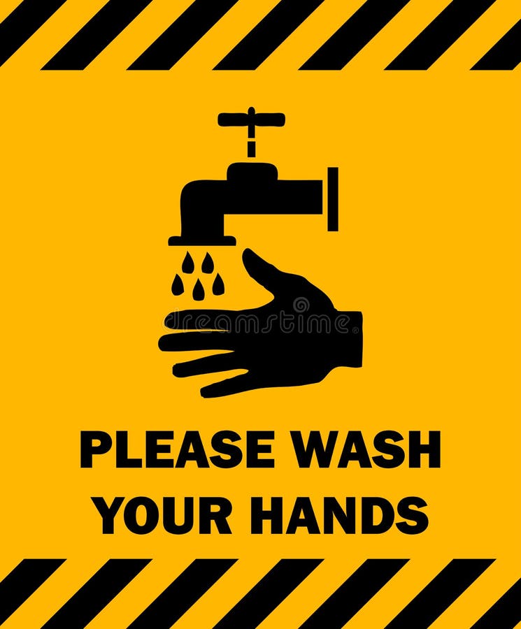 Please Wash Your Hands Sign Stock Vector - Illustration of clean ...