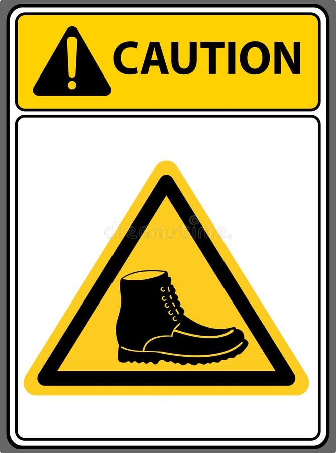 Please Wear Closed Shoes. before Entering the Area Stock Vector ...