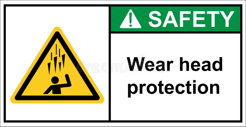 Please Wear Head Protection,sign Safety Stock Vector - Illustration of ...