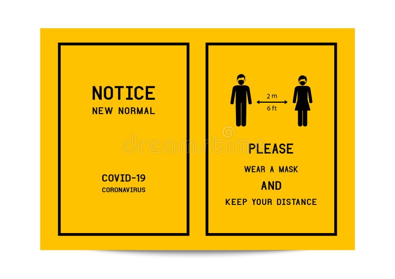 Please Wear a Mask and Keep Your Distance with New Normal Concept Stock ...