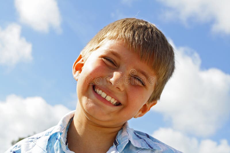 Pleased Boy stock photo. Image of tilt, face, facial, handsome - 4088640
