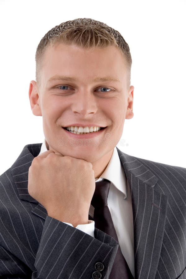 Pleased Businessman Showing His Face Stock Image - Image of male, boss ...