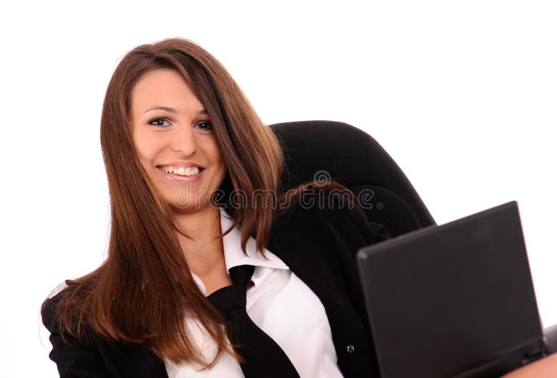 Pleased businesswoman stock photo. Image of happy, consultant - 12482476