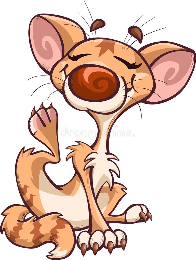 Pleased Cat Scratching His Ear Stock Vector - Illustration of charming ...