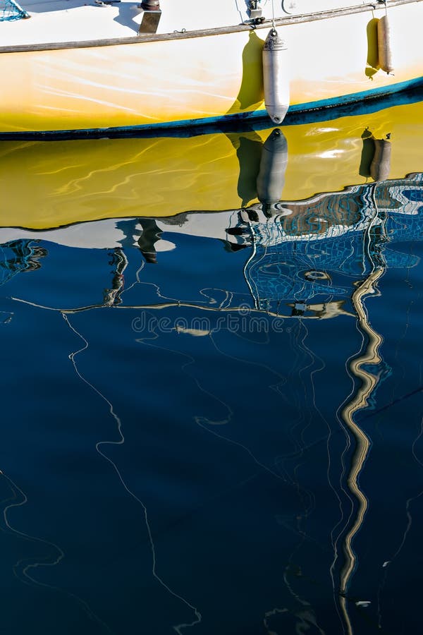 Boat Bow Reflections stock image. Image of water, boat - 4088793