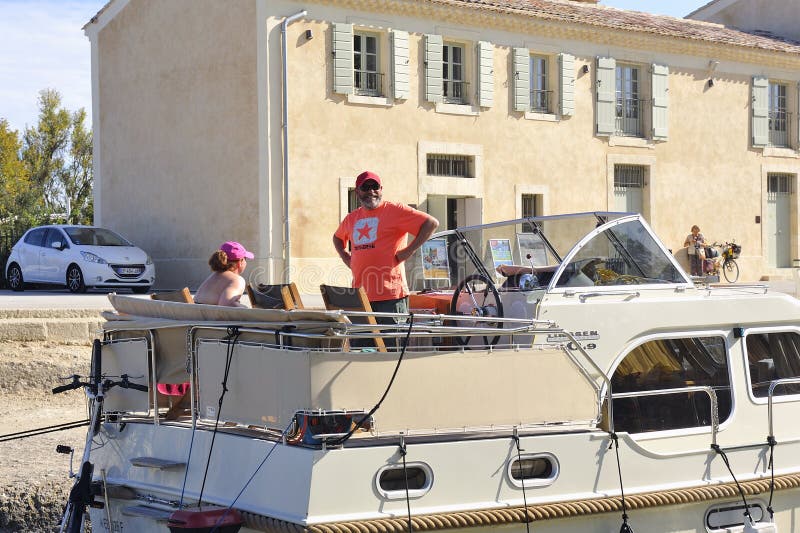 Pleasure Boat Sailing On The Canal Du Midi Editorial Photo Image Of