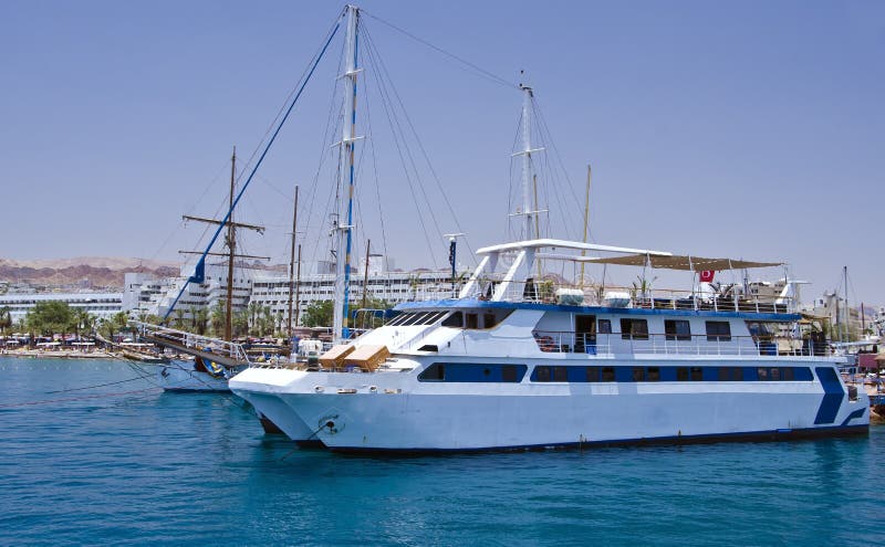 Pleasure Boats in Marina of Eilat, Israel Stock Image - Image of coral ...