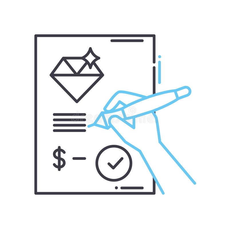 Pledge Document Line Icon, Outline Symbol, Vector Illustration, Concept ...