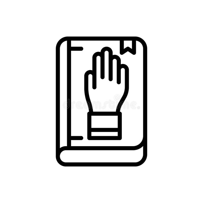 Black Line Icon for Pledge, Promise and Justice Stock Vector ...