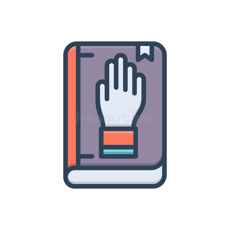 Color Illustration Icon for Pledge, Promise and Justice Stock ...
