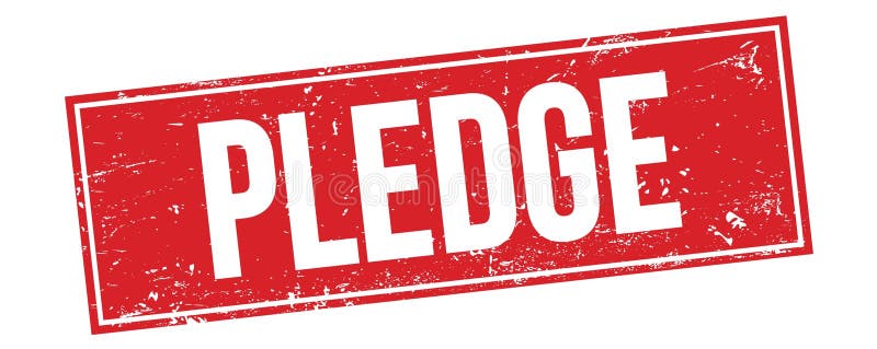PLEDGE Text on Red Grungy Rectangle Stamp Stock Illustration ...