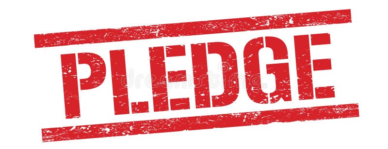 PLEDGE Text on Red Vintage Lines Stamp Stock Illustration ...