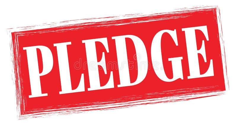 PLEDGE Text Written on Red Stamp Sign Stock Image - Image of sign, icon ...