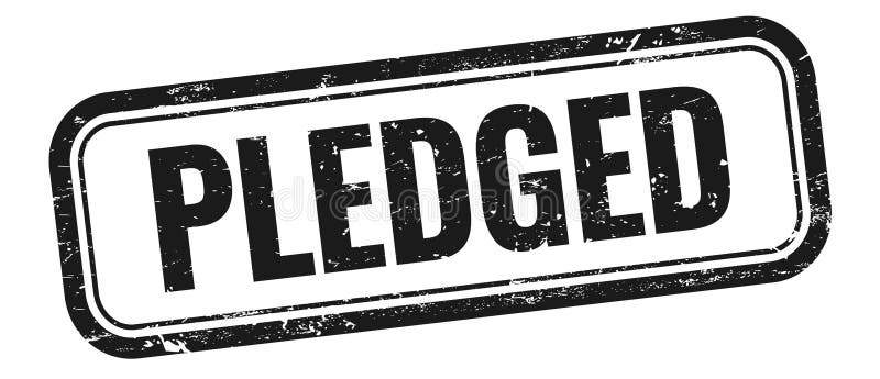 PLEDGED Text on Black Grungy Vintage Stamp Stock Illustration ...