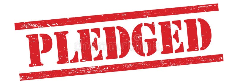 PLEDGED Text on Red Grungy Lines Stamp Stock Illustration ...