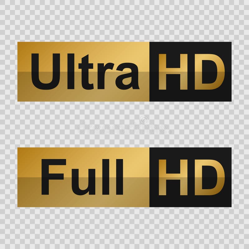 Pleins Labels De HD Et Ultra De HD Illustration Stock - Illustration du ...