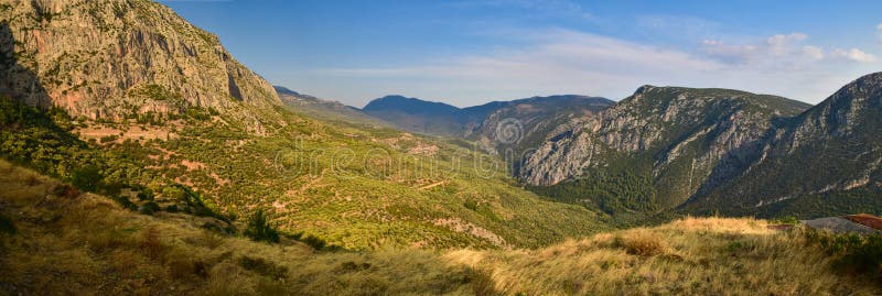 The Pleistos Valley Where the Ancient Delphi, Greece, is Located Stock ...
