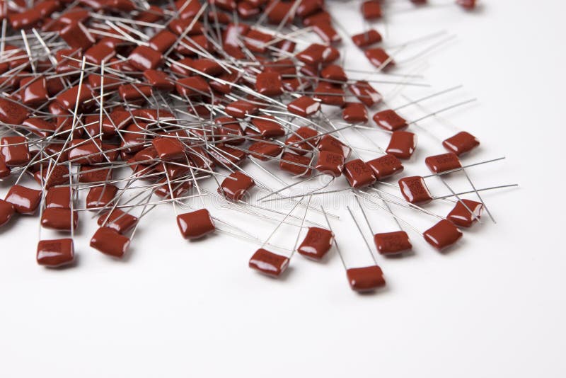 Plenty of Capacitors Placed on White Surface Bulk Stock Photo - Image ...