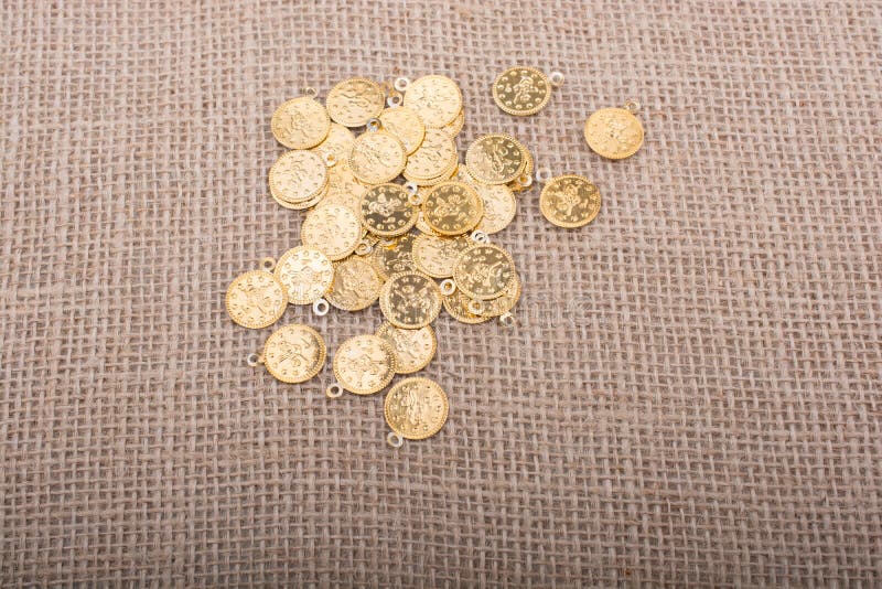 Plenty of Fake Gold Coins are in the View Stock Photo - Image of money ...