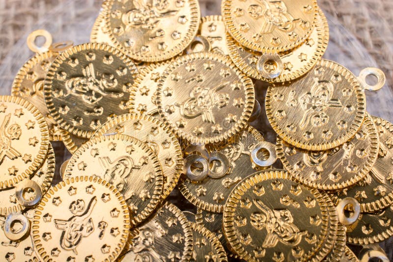 Plenty of Fake Gold Coins are in the View Stock Photo - Image of wealth ...