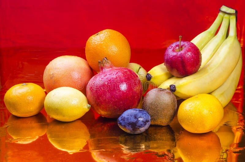 Plenty of Fresh Fruit on the Table Stock Photo - Image of bright, fresh ...