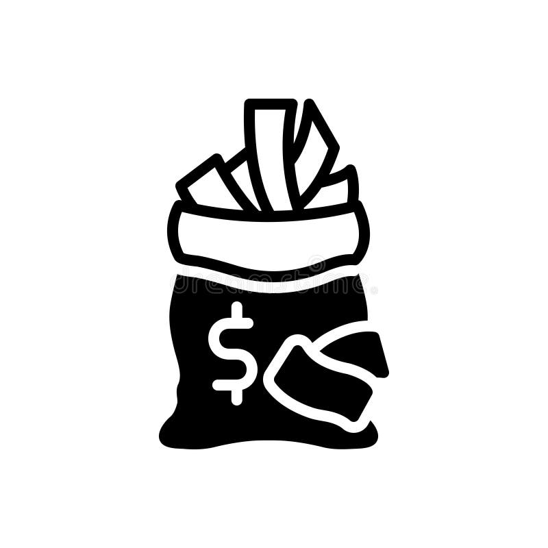 Black Solid Icon for Plenty, Enough and Wealth Stock Vector ...