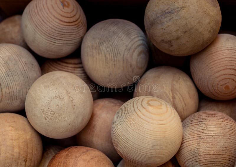 Plenty of Light Brown Color Wooden Balls Stock Photo - Image of ...