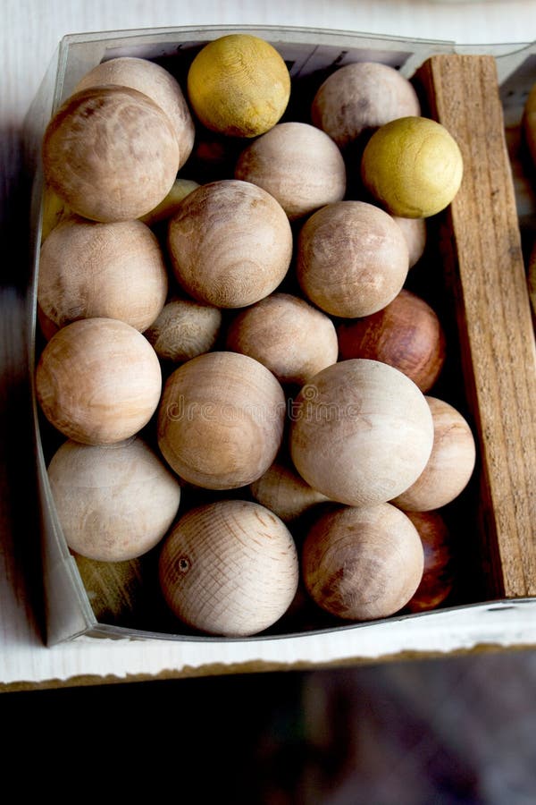 Plenty of Light Brown Color Wooden Balls Stock Image - Image of hard ...