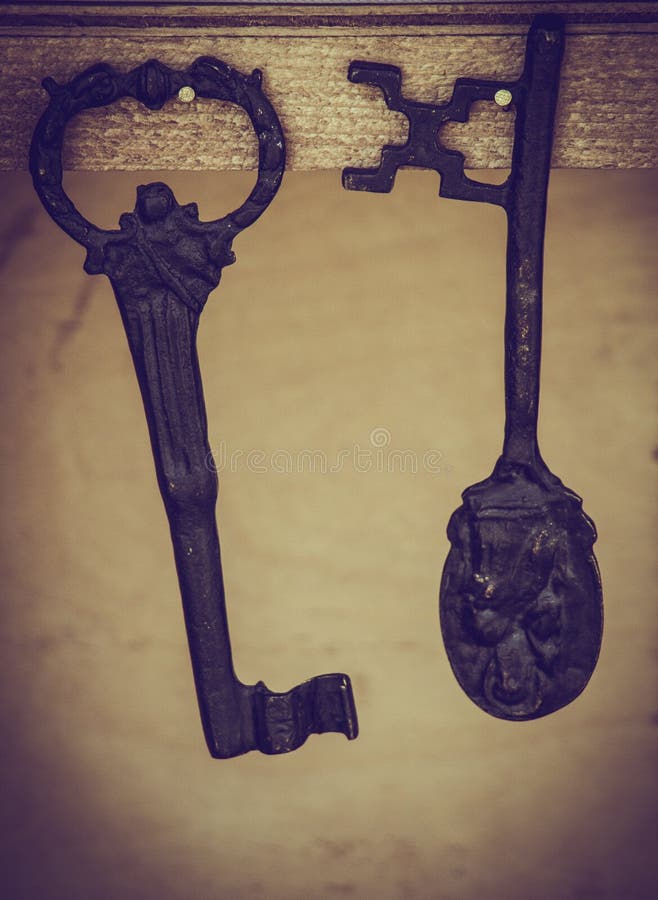 Retro Styled Golden Color Keys Stock Photo - Image of success, concept ...