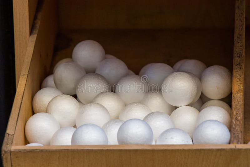 Plenty of White Color Balls in a Drawer Stock Image - Image of ornament ...