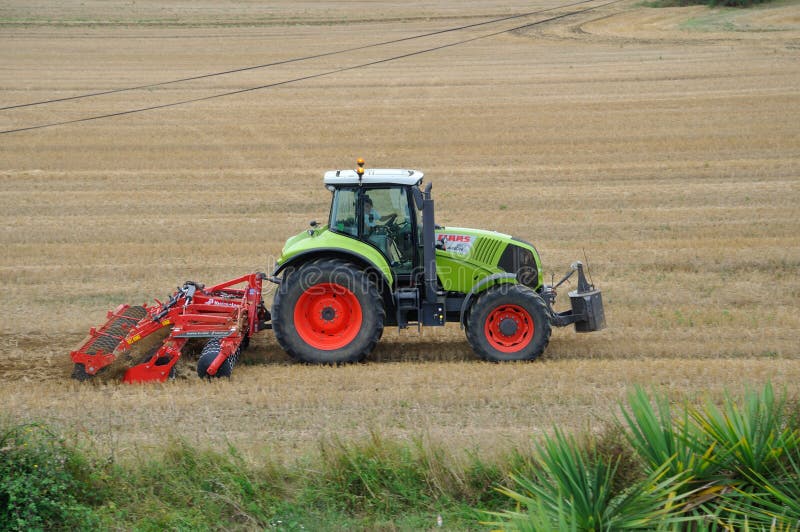 Tractor Passing Chisel Plow at Plerin Editorial Image - Image of agro ...