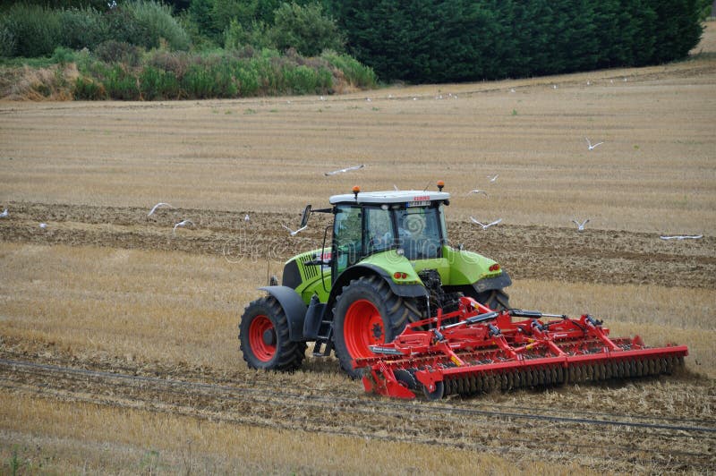 Tractor Passing Chisel Plow at Plerin Editorial Image - Image of ...