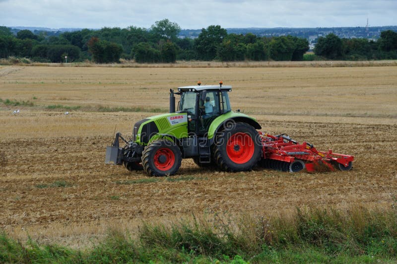 Tractor Passing Chisel Plow at Plerin Editorial Photo - Image of ...