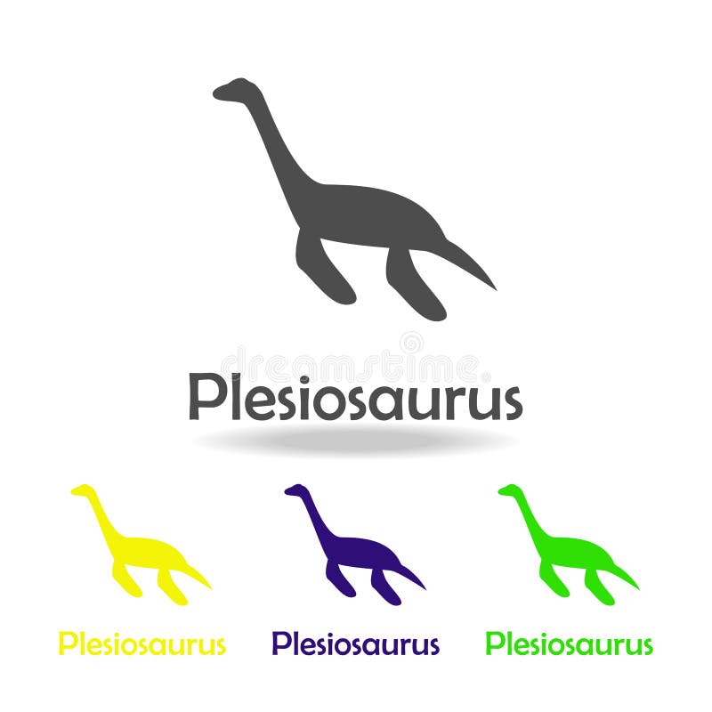 Plesiosaurus Icon in Pattern Style. One of Dinosaurus Collection Icon ...