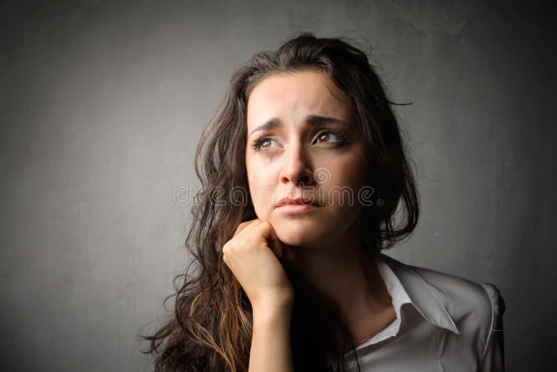 Pleurer image stock. Image du verticale, femelle, closeup - 15160585