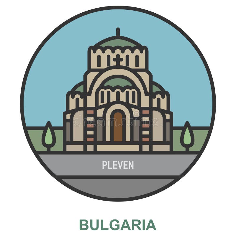 Pleven. Cities and Towns in Bulgaria Stock Vector - Illustration of ...