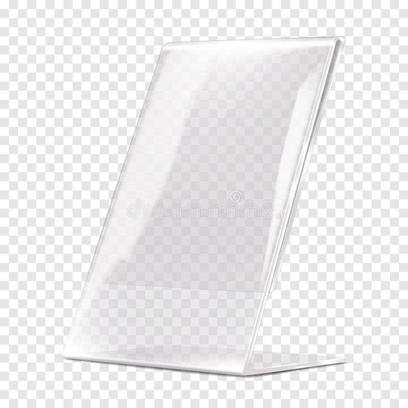 Plexi Stand Vector Mock-up. Transparent L-shaped QR Code Holder Mockup ...