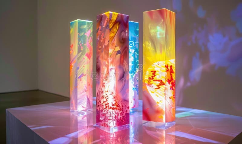 Plexiglass Pedestal with Modern Design, Abstract Art Gallery Tabletop ...